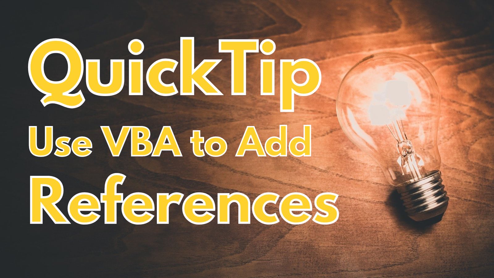 Adding References from VBA Adding References from VBA