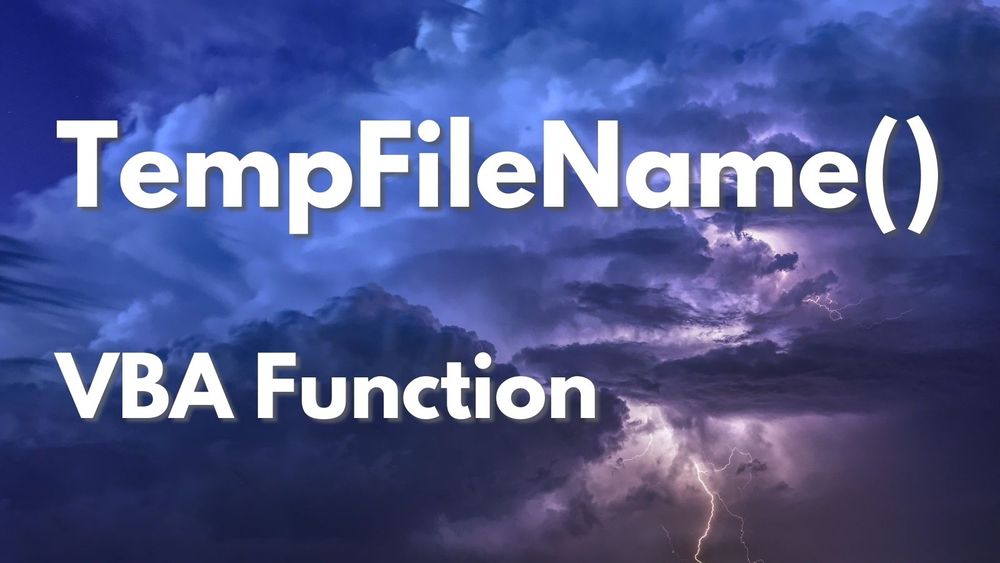 Getting A Temporary File Name With VBA
