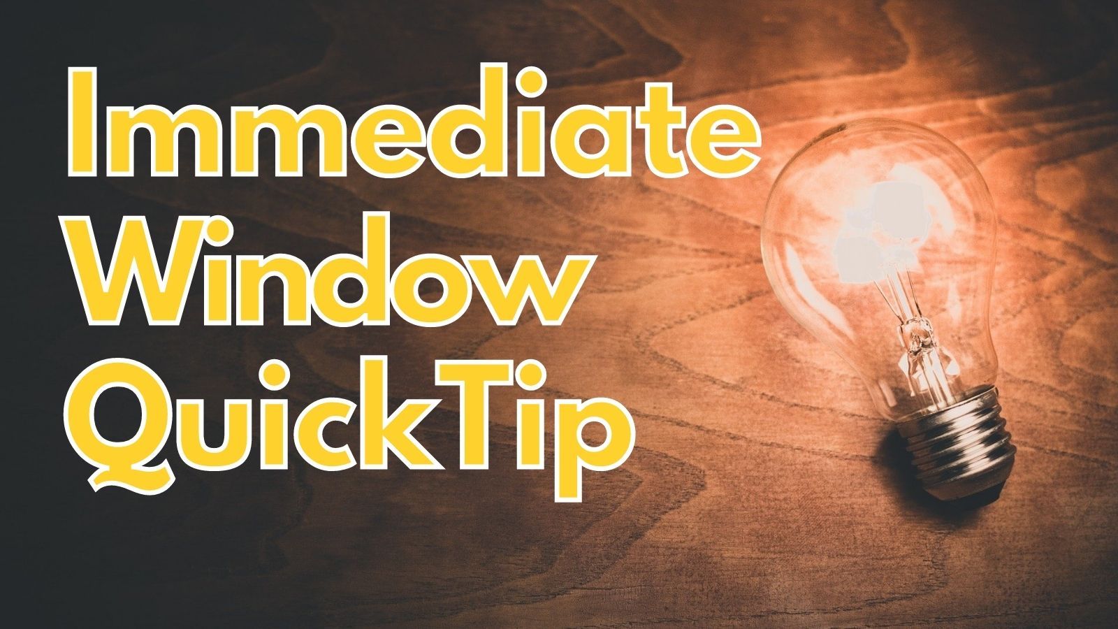 Inserting A Blank Line In The VBA Immediate Window