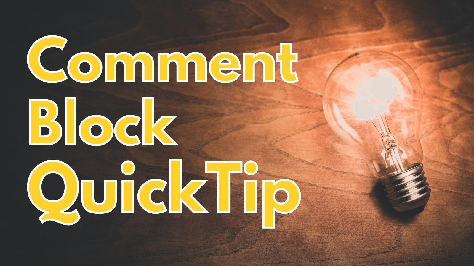 Shortcut Key To Comment Uncomment Blocks Of Code In VBA