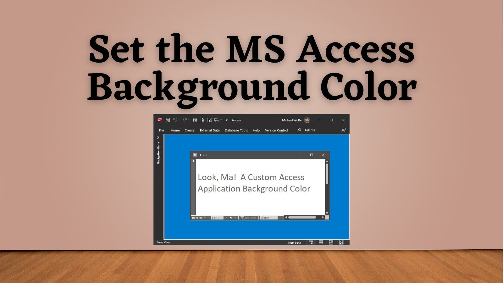 How To Set The Background Color Of The Microsoft Access Application