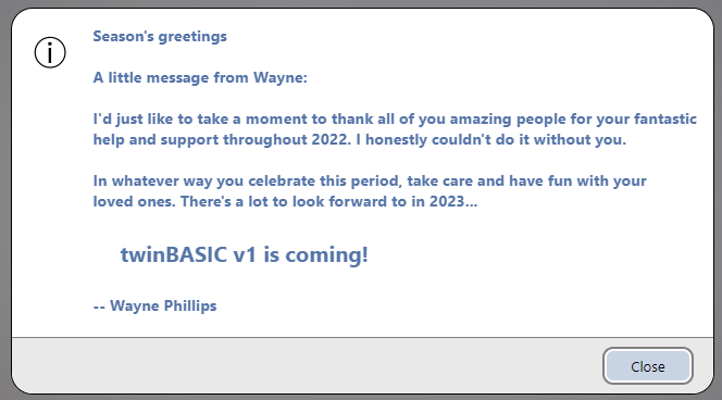 twinBASIC Update: January 1, 2023