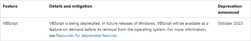 Microsoft Announces the Death of VBScript